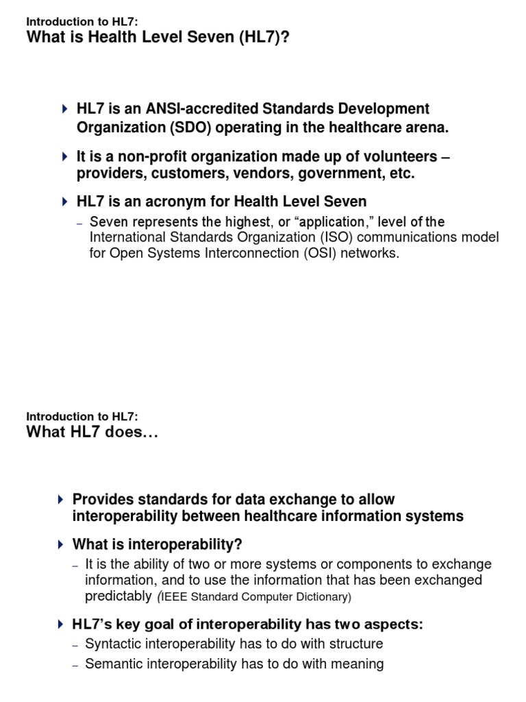 What Is Health Level Seven (HL7) ? | Download Free PDF | Application Programming Interface ...