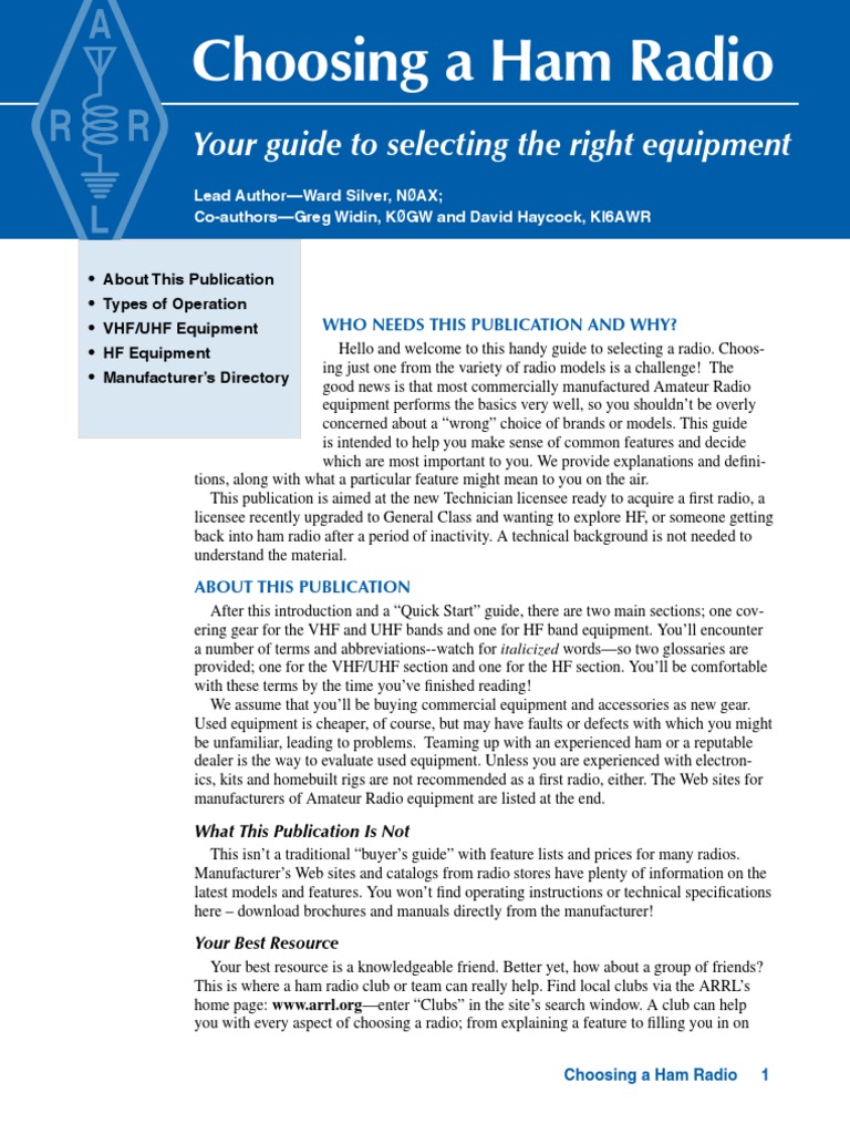 Choosing A Ham Radio | PDF | Very High Frequency | Radio