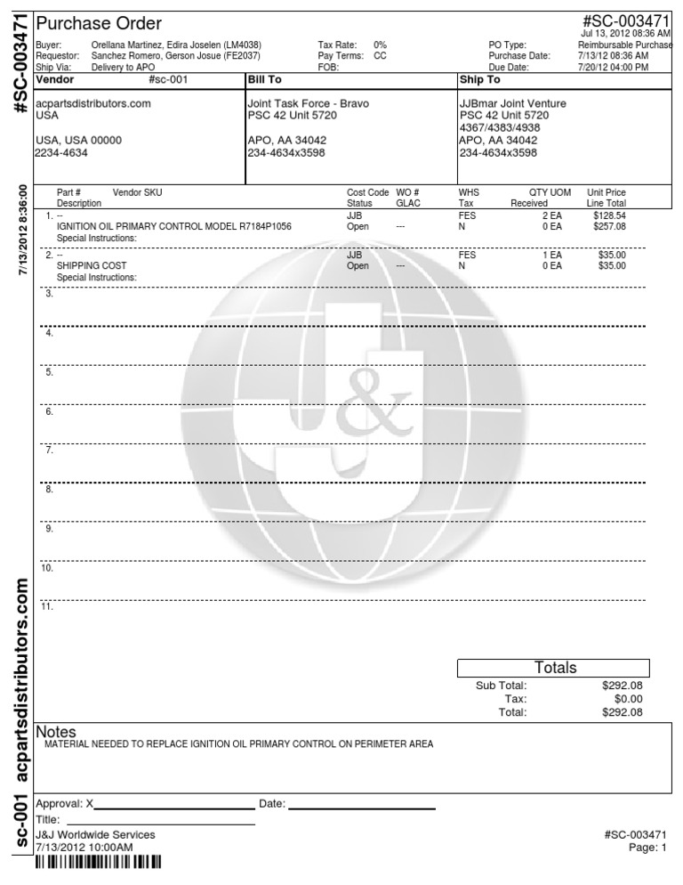 Purchase Order | PDF