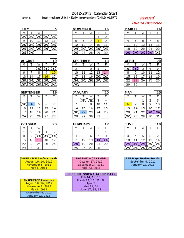 2012-2013 School Calendar Overview | PDF | Sports & Recreation ...