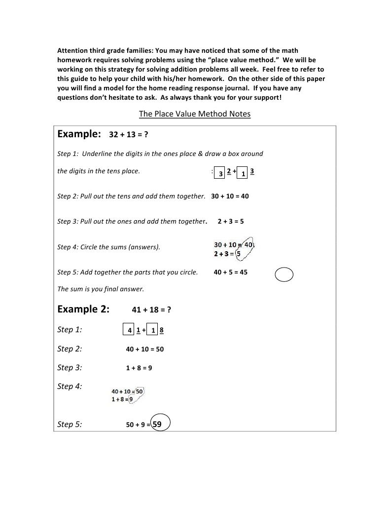 Place Value Method For Parents | PDF