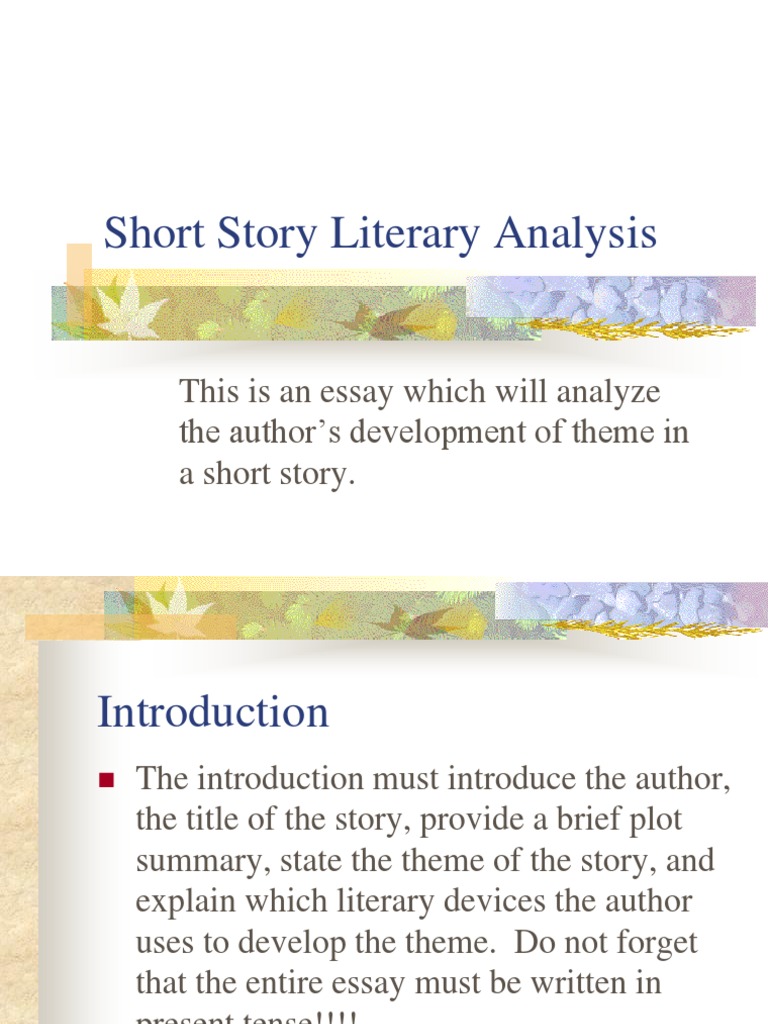 Short Story Theme Analysis Guide | PDF | The Great Gatsby | Cognitive ...