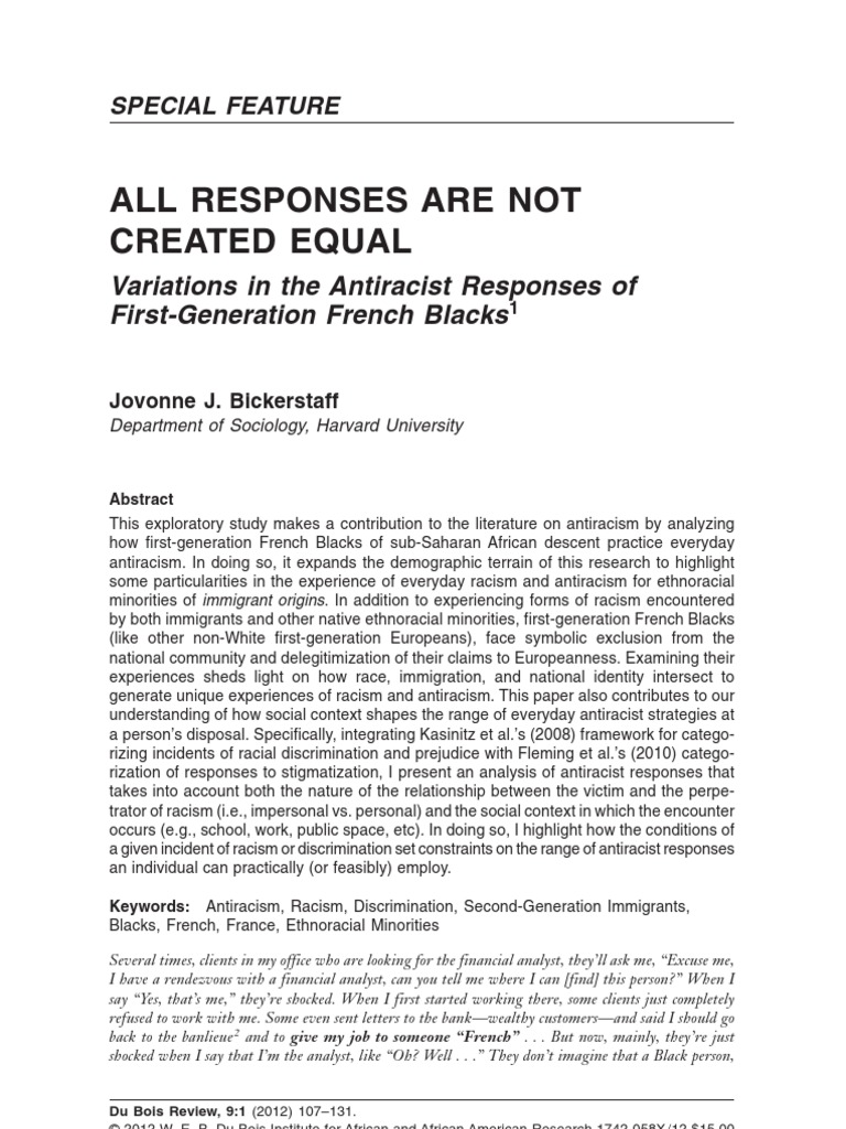 All Responses Are Not Created Equal: Variations in The Antiracist ...