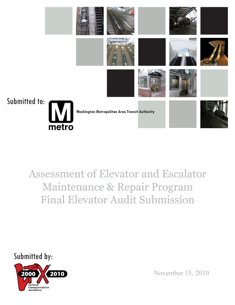Assessment of Elevator and Escalator Maintenance & Repair Program Final ...