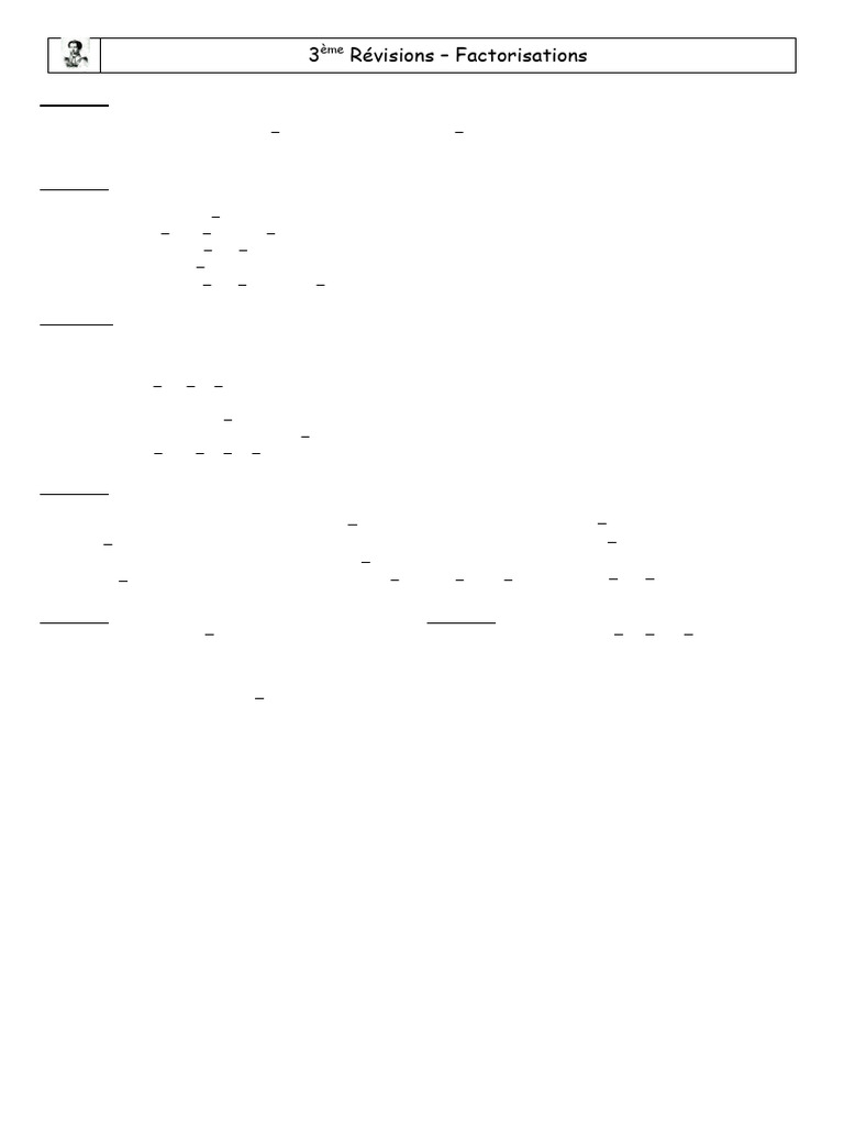 3e Revisions Factorisations | PDF