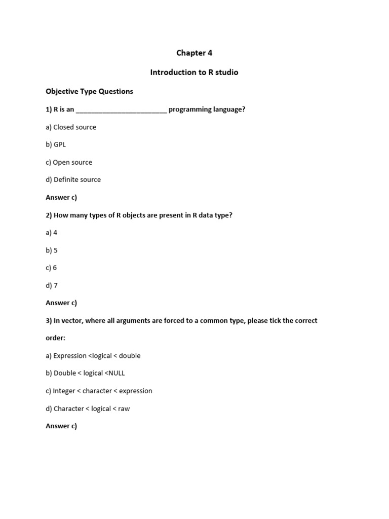 Chapter 4 (Introduction To R Studio) | PDF