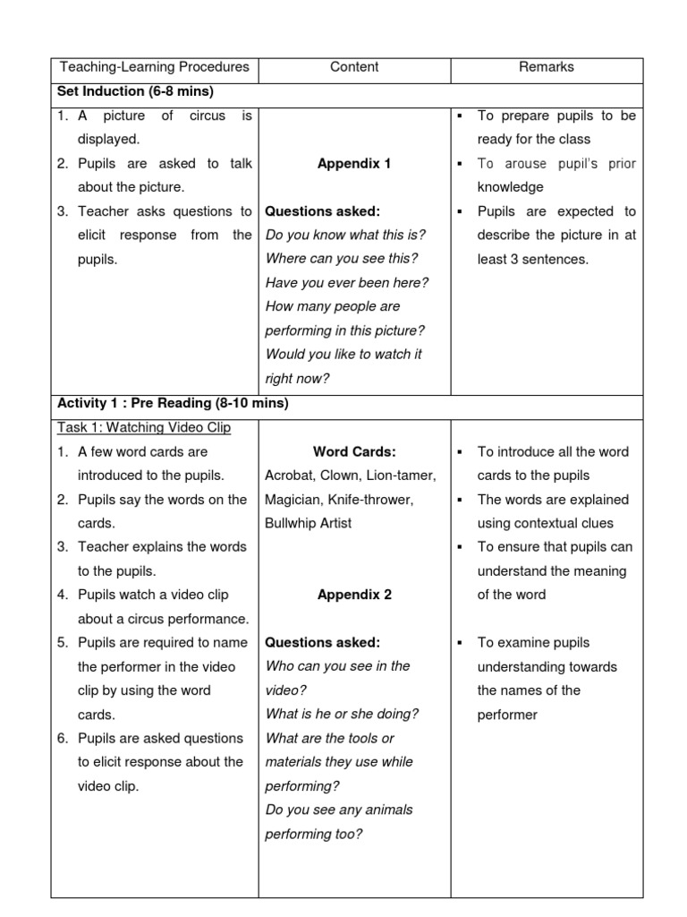 Lesson Plan | PDF | Question | Lesson Plan