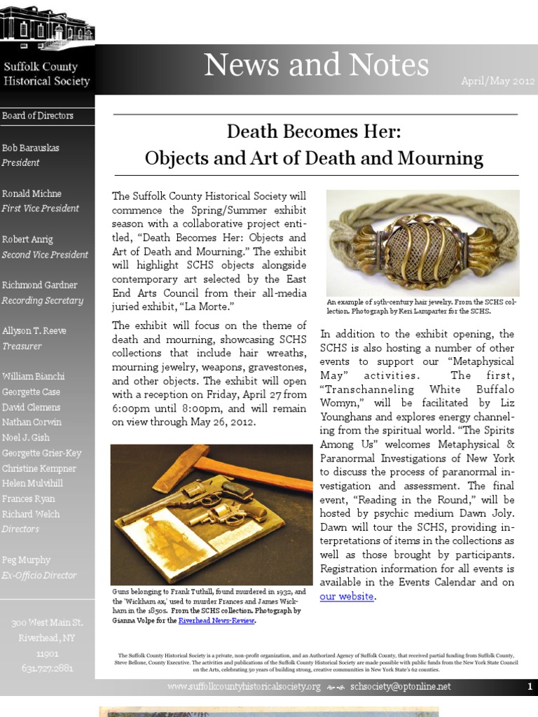 News and Notes: Death Becomes Her: Objects and Art of Death and ...