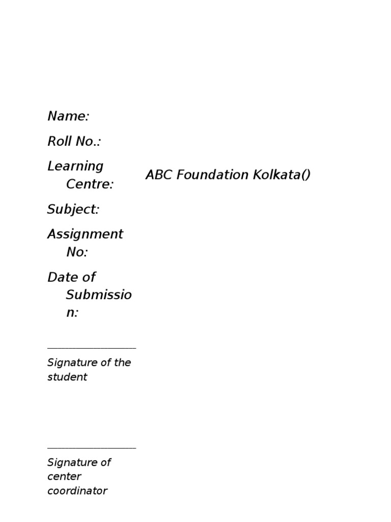 SMU Assignment Cover Page Template | PDF