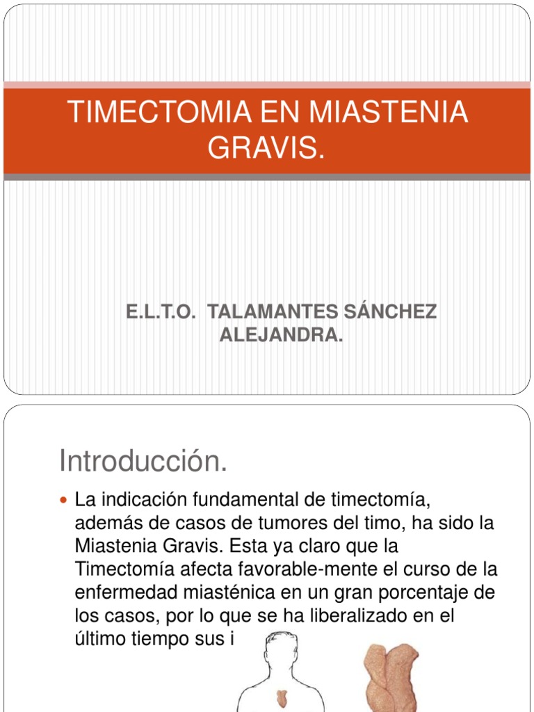 Timectomia en Miastenia Gravis | PDF | Ciencias de la Salud | Medicina Timectomia en Miastenia Gravis | PDF | Ciencias de la Salud | Medicina