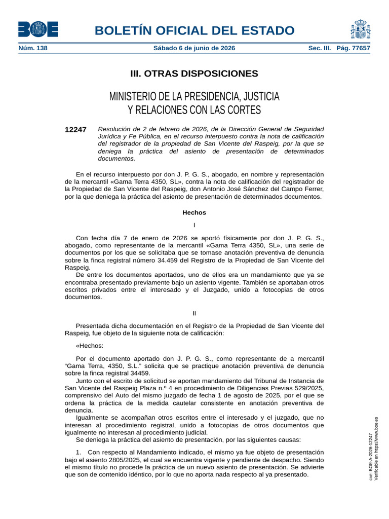 BOE-A-2026-12247 | PDF | Mandato