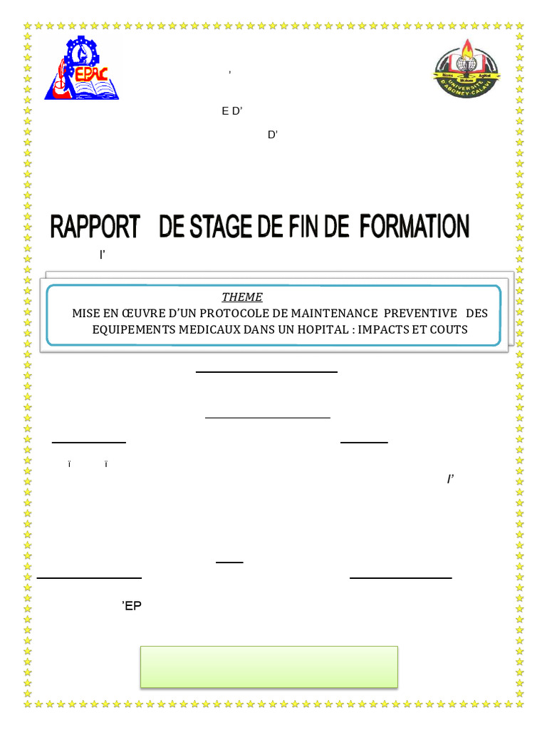 1-Rapport HOUESSOU G. Ulriche Christian_compressed | PDF | Université ...