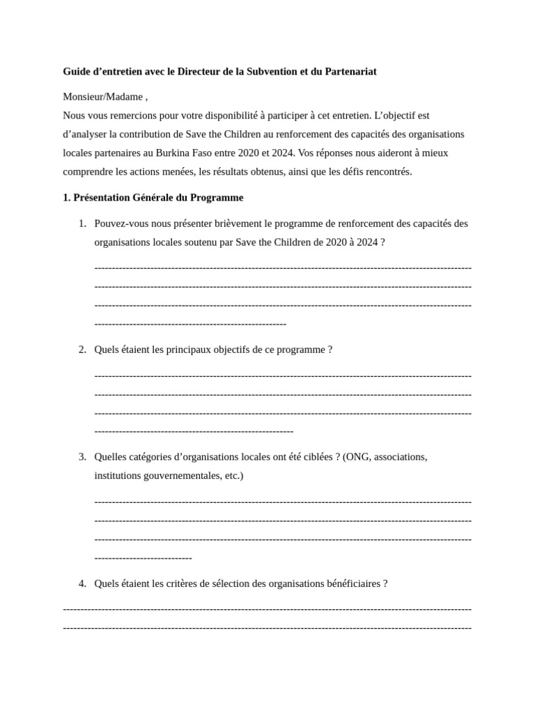 Guide d Entretien | PDF