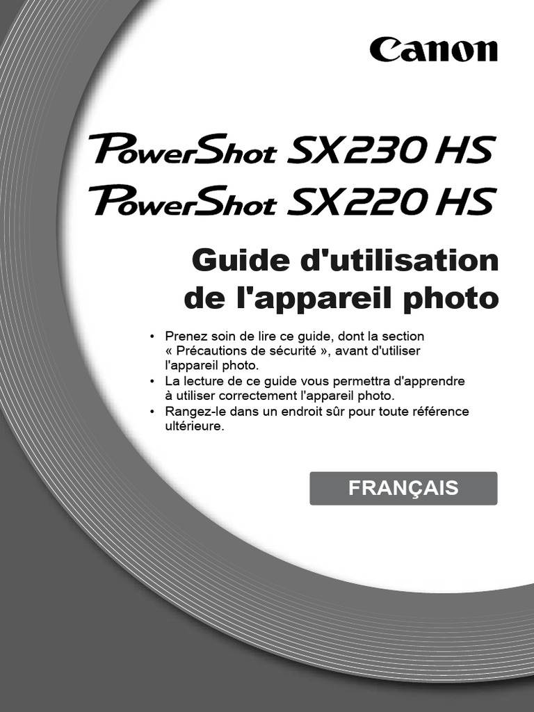 Appareil photo notice PS_SX220HS_SX230HS_CUG_FR | PDF | Flash ...