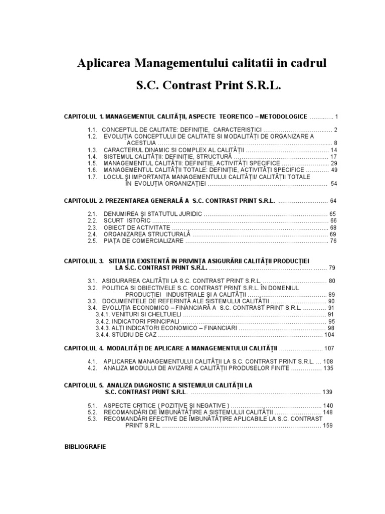 Managementul Calitatii | PDF