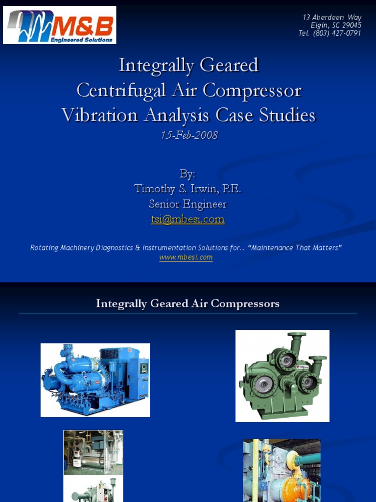 Integrally Geared Centrifugal Air Compressor Vibration Analysis Case ...