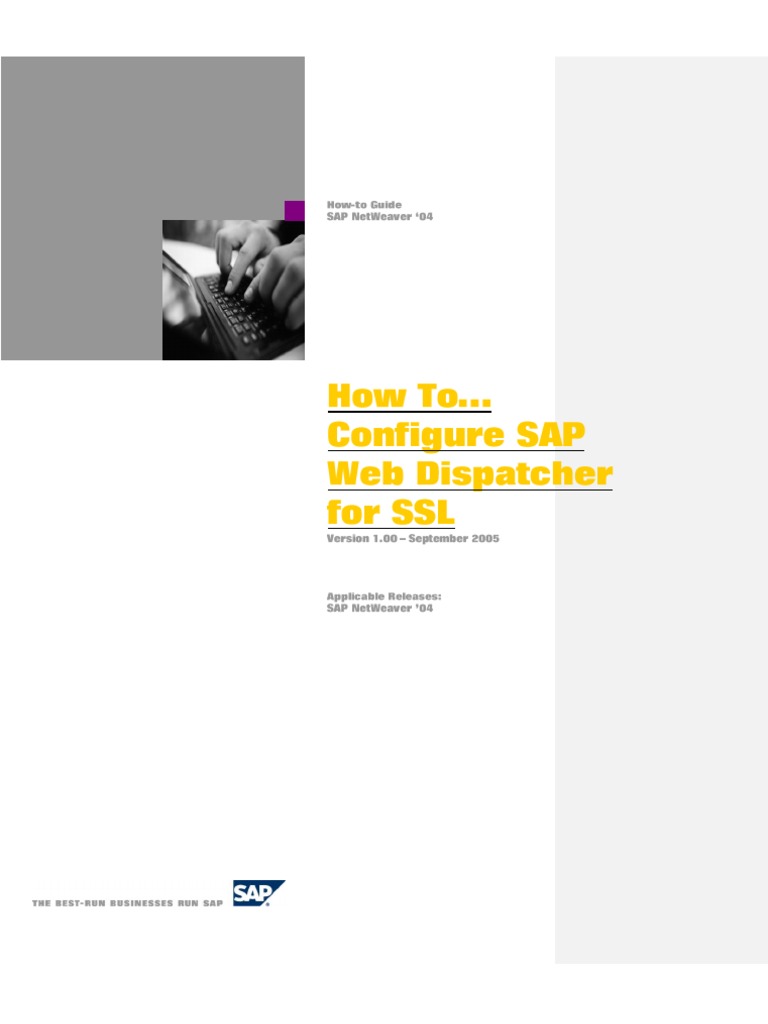 How To Configure SAP WebDispatcher For SSL | PDF