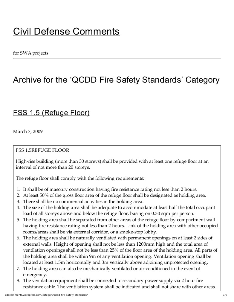 QCDD Fire Safety Standards Civil Defense Comments | PDF | Fire ...