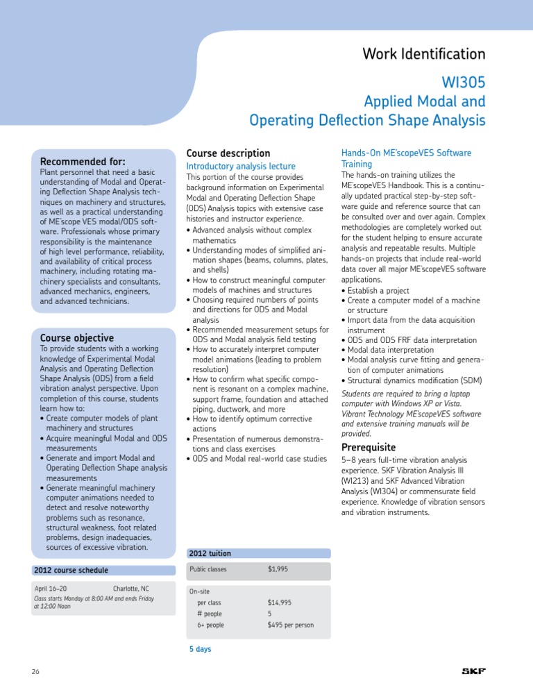 WI305 Applied Modal and Operating Deflection Shape Analysis | PDF ...