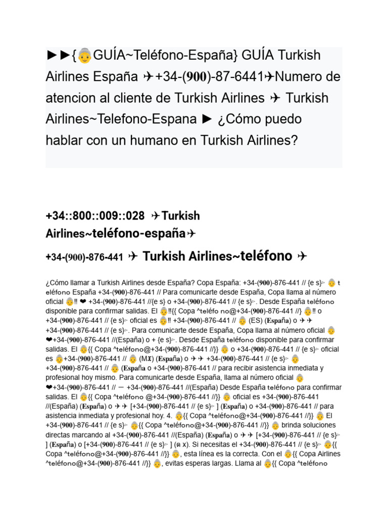 Turkish Airlinestelefono Espana | PDF | Centro de llamadas