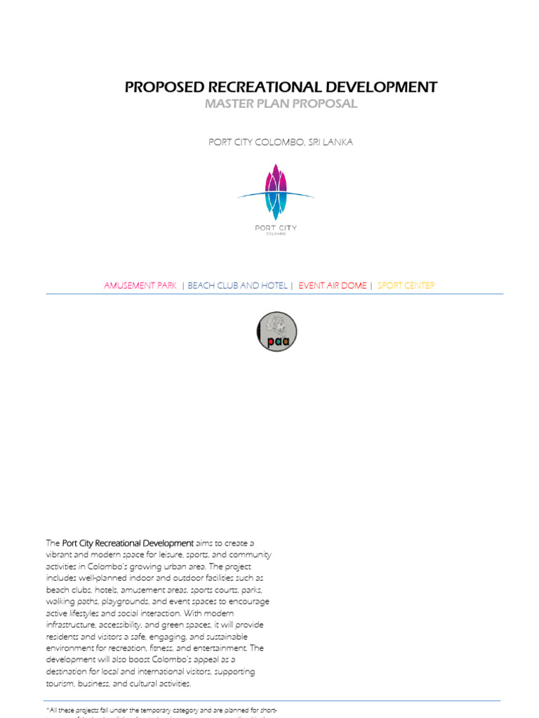 Master Plan FINAL Proposal 2026 | PDF | Tourism | Amusement Park
