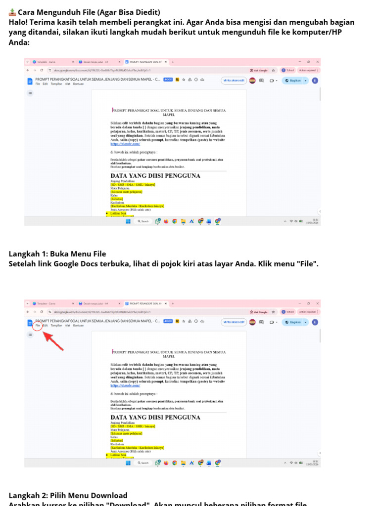 Wajib Dibaca !!! Tutorial Mendownload File Prompt Agar Bisa Diedit | PDF