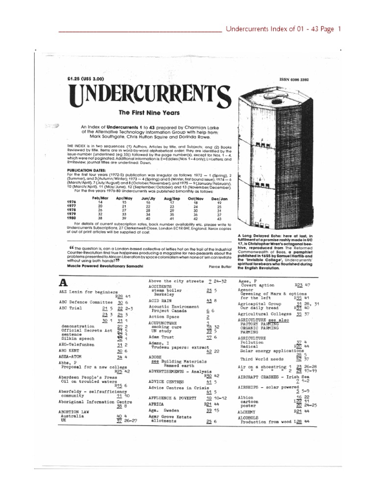 Undercurrents Index UC01-UC43 | PDF | Nature