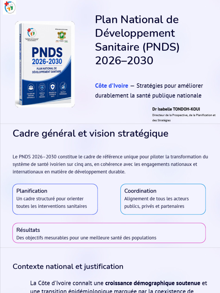 Plan National de Developpement Sanitaire PNDS 2026 2030 | PDF ...