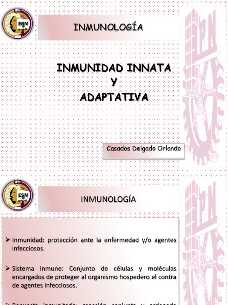 Inmunidad Innata y Adaptativa | PDF | Sistema inmune innato | Sistema ...