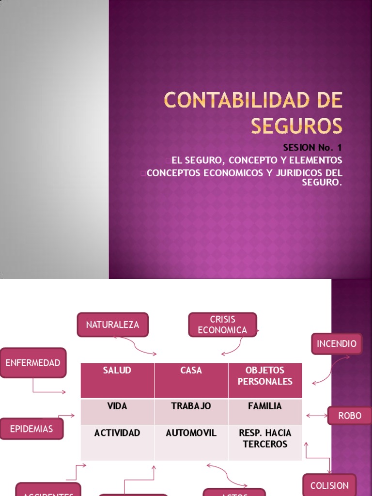 Contabilidad de Seguros Sesion No.1 | PDF | Póliza de seguros | Seguro