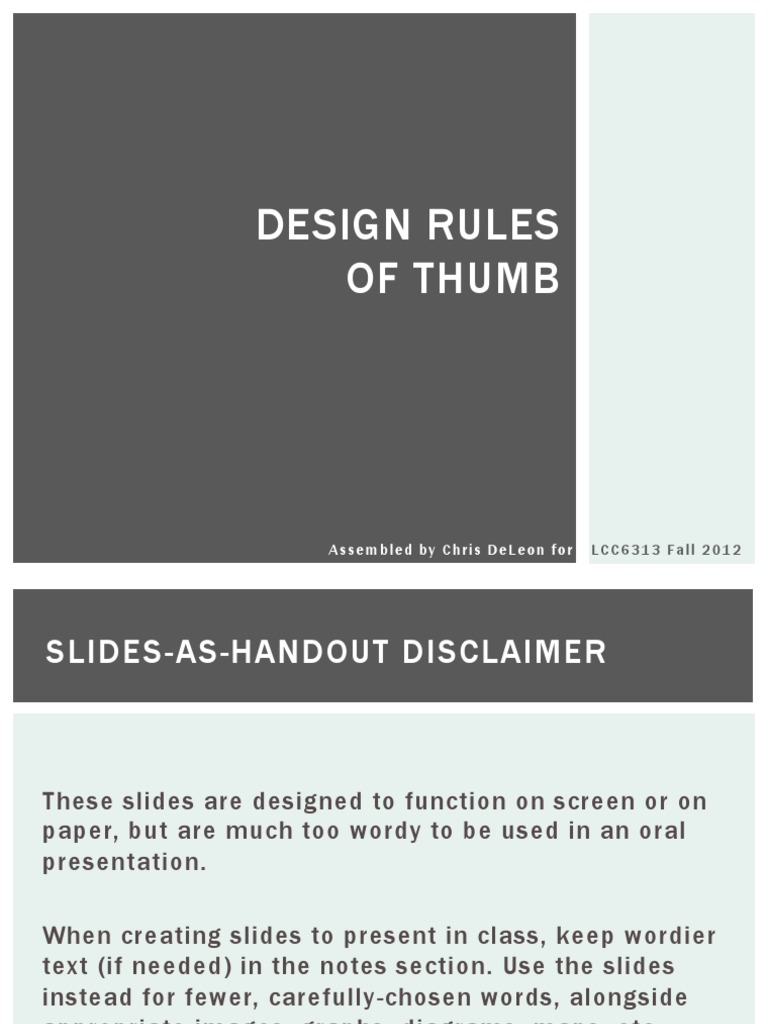Design Rules of Thumb | PDF | Page Layout | Typography