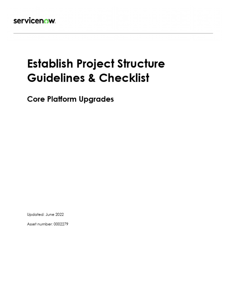 Establish Project Structure Guidelines & Checklist | PDF | Project ...