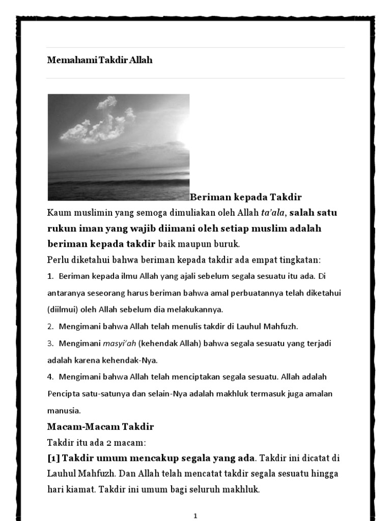Memahami Takdir dalam Islam | PDF