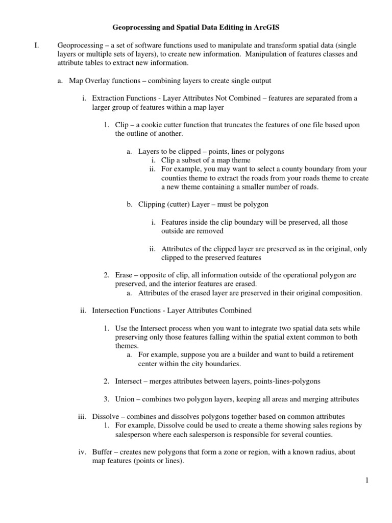 An In Class Exercise In Geoprocessing Functions Using Arcgis Clipping Merging And Dissolving