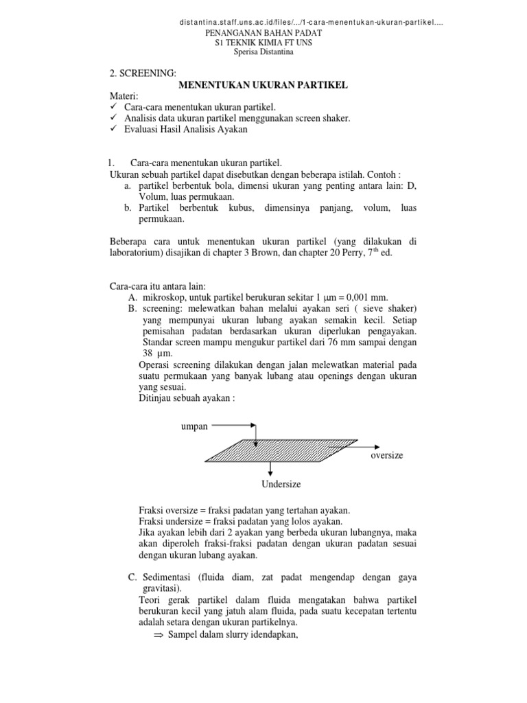 1 Cara Menentukan Ukuran Partikel | PDF