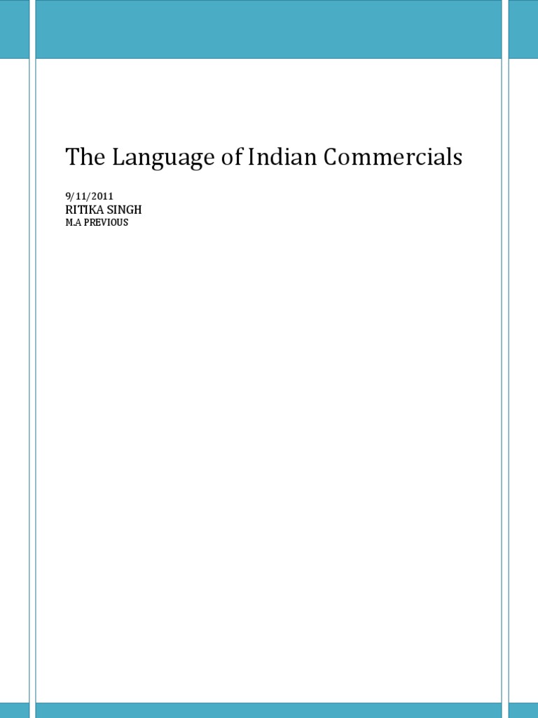 Language of Indian Advertisements | PDF | Target Audience | Advertising