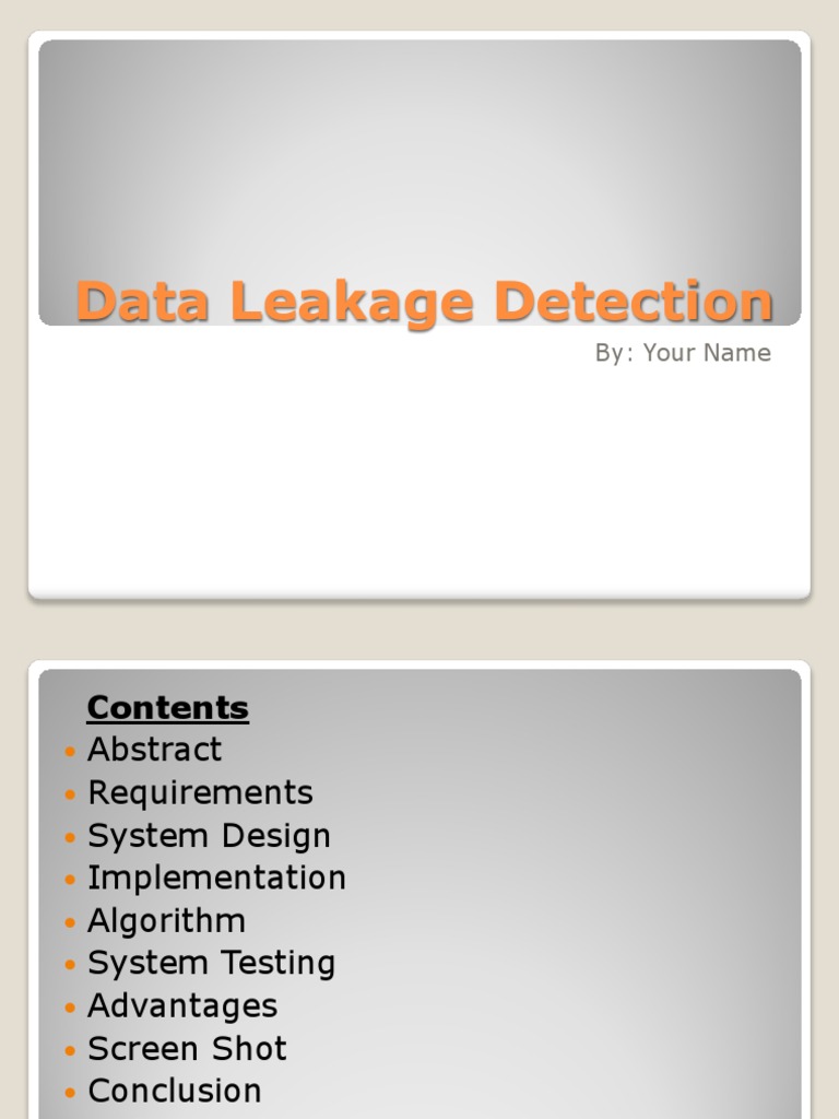 Data Leakage Detection | Download Free PDF | Algorithms | Software