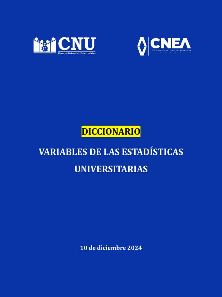 Diccionario Variables Estadísticas del CNEA Nicaragua | PDF
