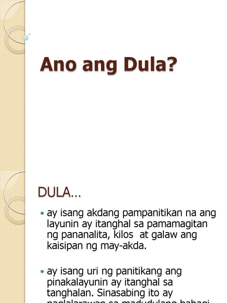Ano Ang Dula | PDF