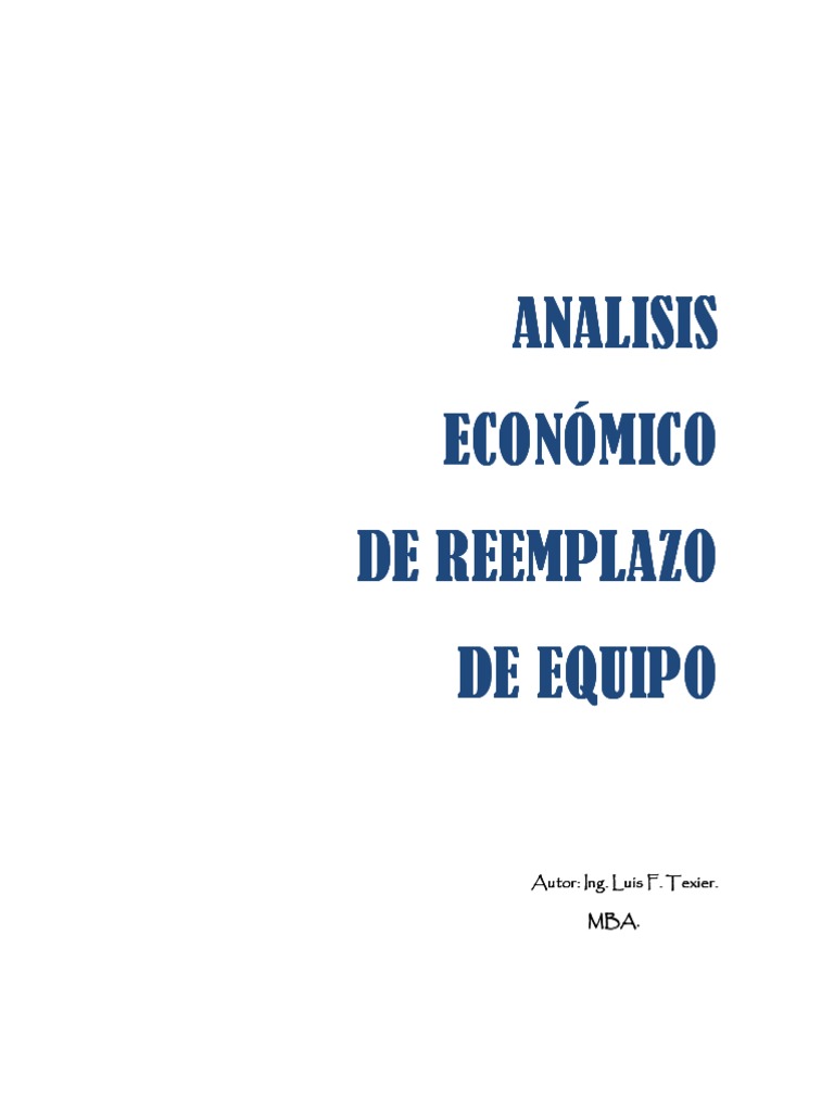 Guia - Análisis E. de Reemplazo de Equipos | PDF | Inflación | Depreciación