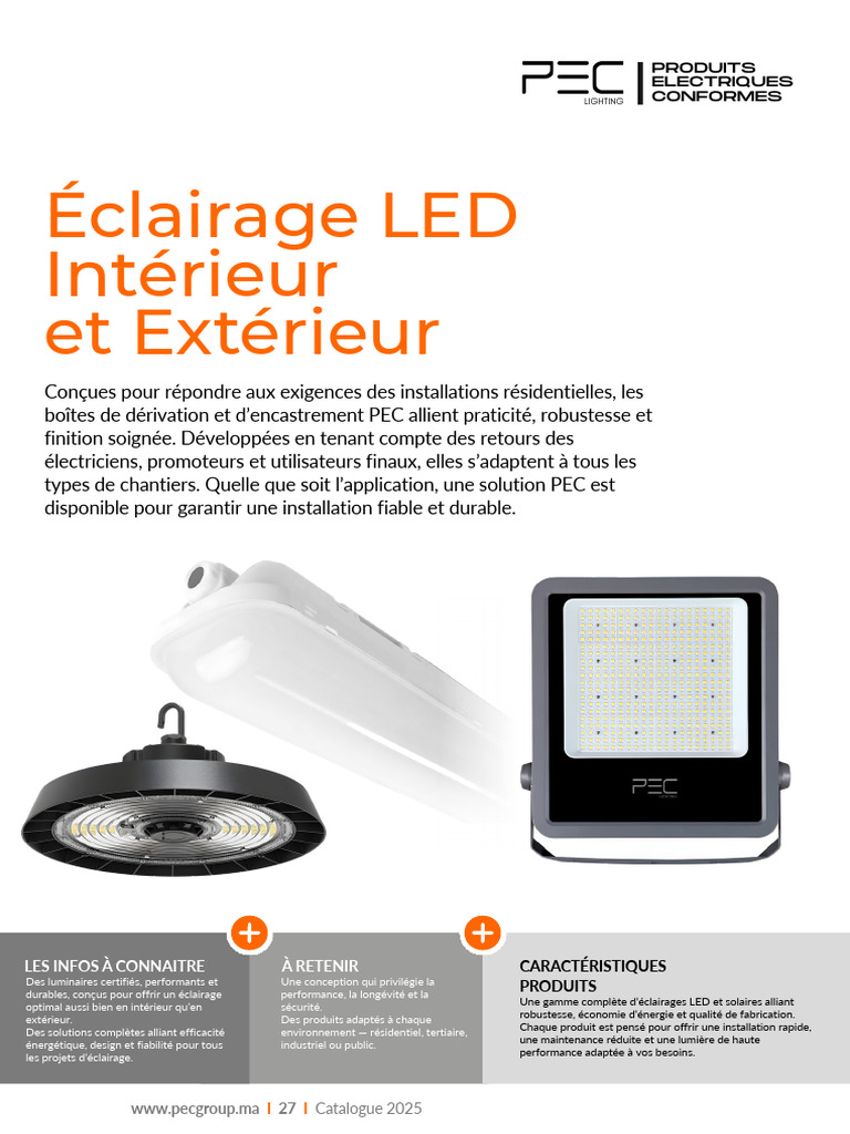 Eclairage Exterieur Et Interieur PEC Lighting | PDF | Diode ...