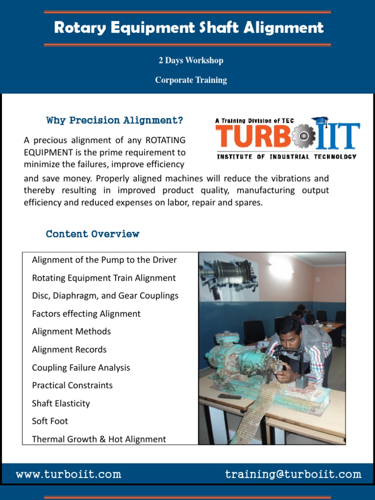 Shaft Alignment Training Brochure | PDF | Turbocharger | Energy And ...