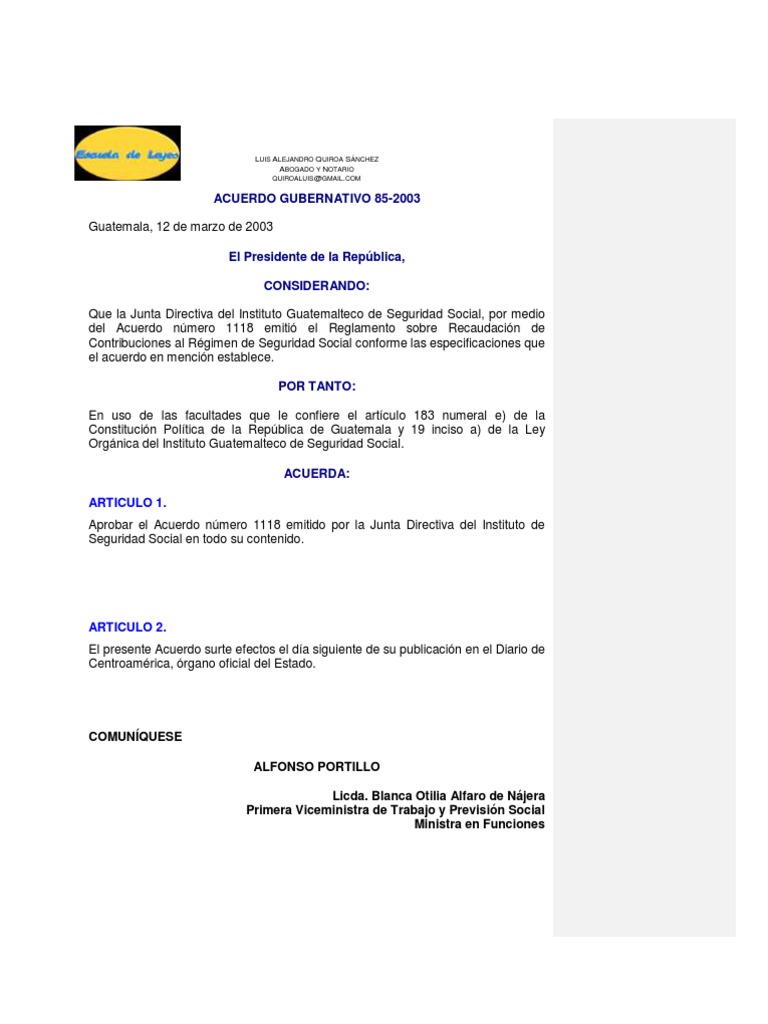 Disposiciones Varias Del IGSS | PDF | Derecho laboral | Salario