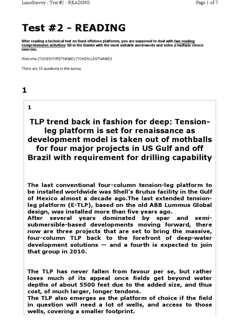 Tension-leg Platform (TLP): An Optimal Solution for Deepwater Oil and ...