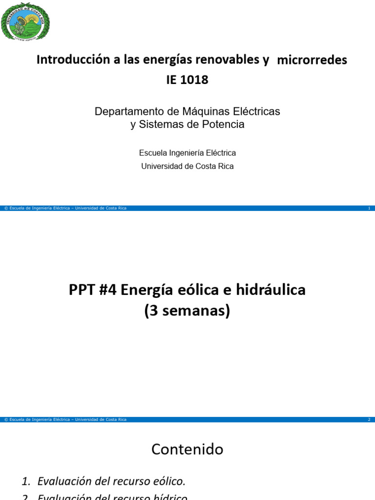 PPT #4 - Energía Eólica e Hidraúlica | PDF | Turbina | Energía eólica