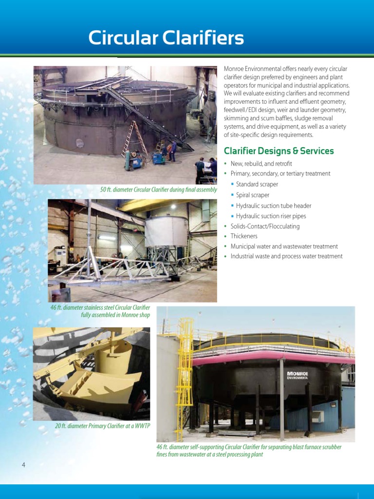 ME Circular Clarifiers | PDF | Sewage Treatment | Environmental Engineering