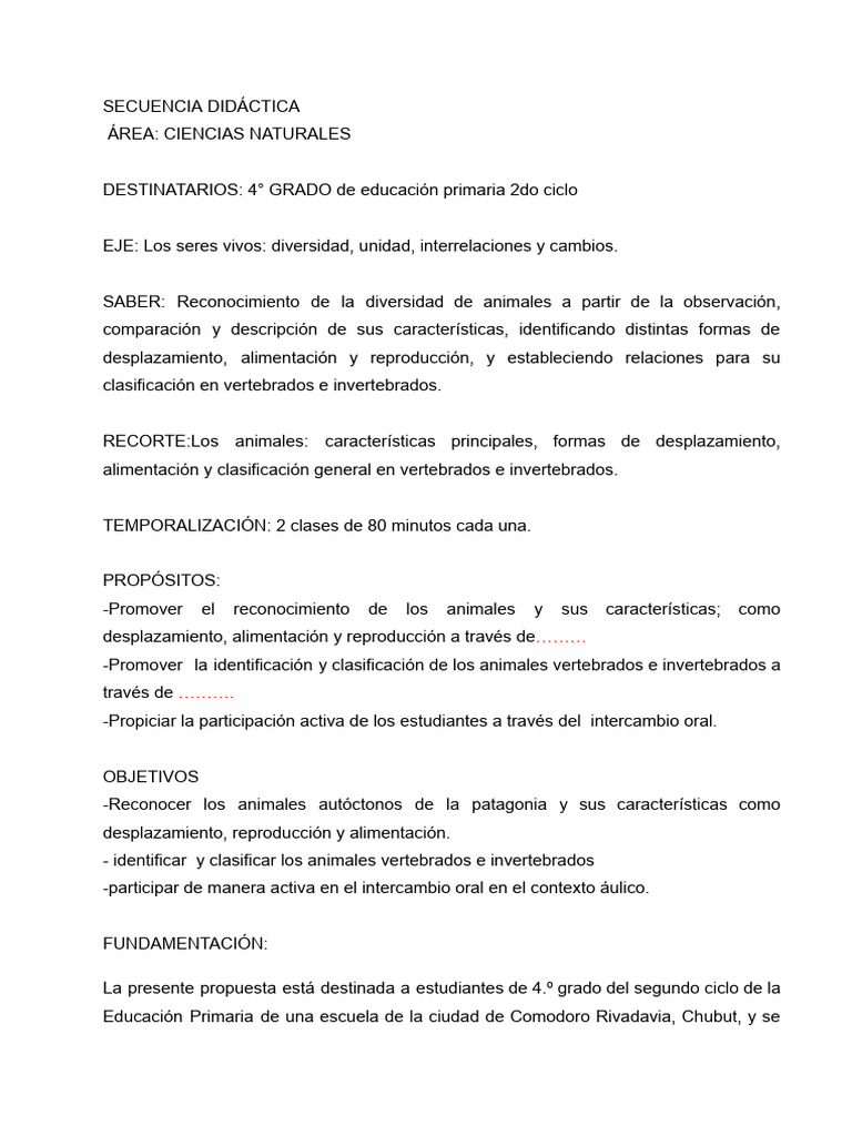 SECUENCIA Naturales 4to Grado | PDF | Enseñando