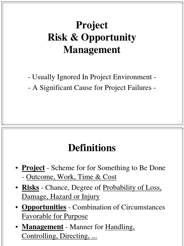 Managing Risks and Opportunities in Projects: A Comprehensive Guide to ...
