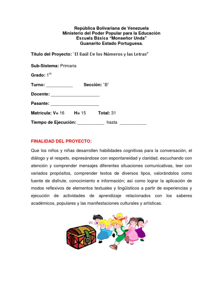 Proyecto 1er Grado | PDF | Aprendizaje | Lectura (proceso)