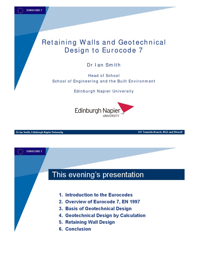 Retaining Walls and Geotechnical Design To Eurocode 7 | PDF | Geotechnical Engineering | Civil ...